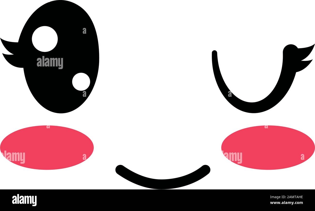 Kawaii happy wink facial expression hi-res stock photography and images ...