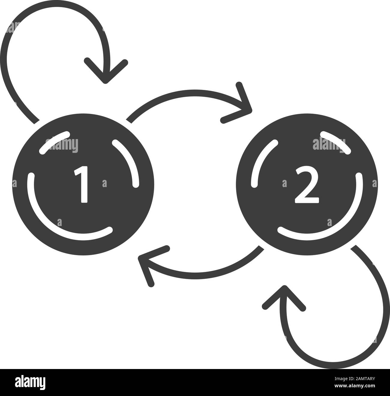 State diagram glyph icon. System behavior. Object two states. Computer ...
