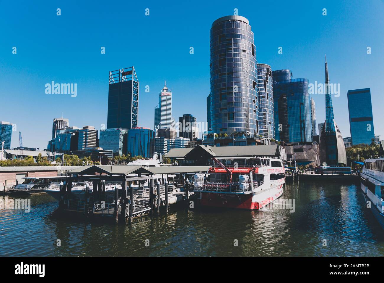 PERTH, AUSTRALIA - January 6th, 2020: view of Elizabeth Quay and ...