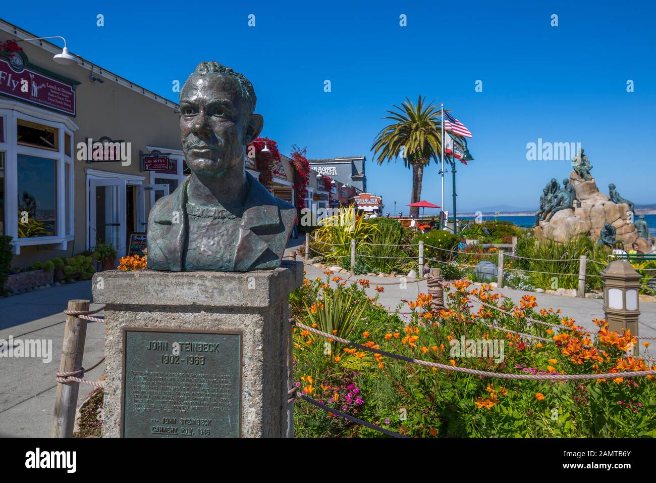 Gardens overlooking Mc Abee Beach, Monterey Bay, Peninsula, Monterey ...