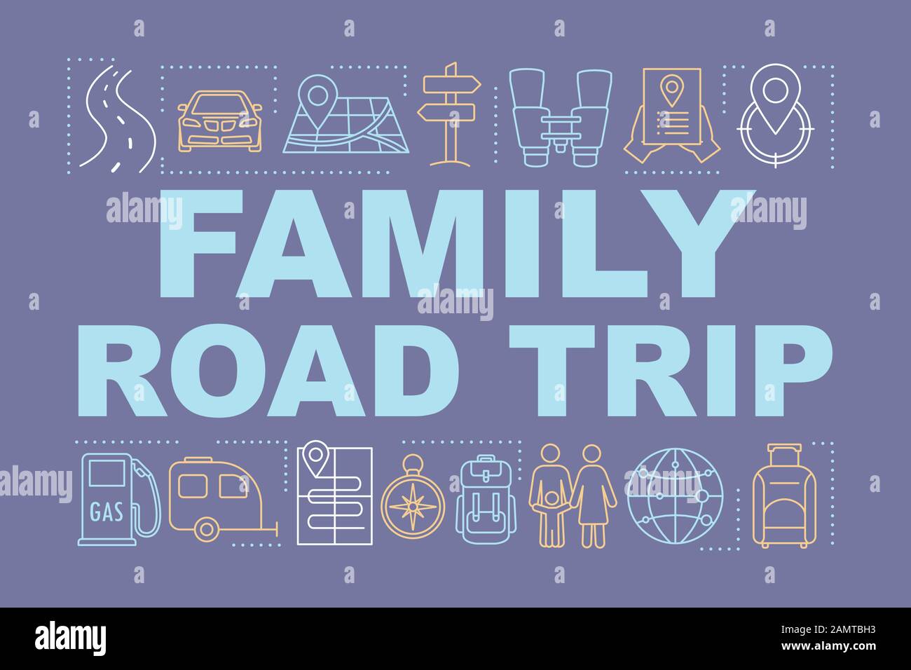 Family road trip word concepts banner. Time together. Hometown trip ...
