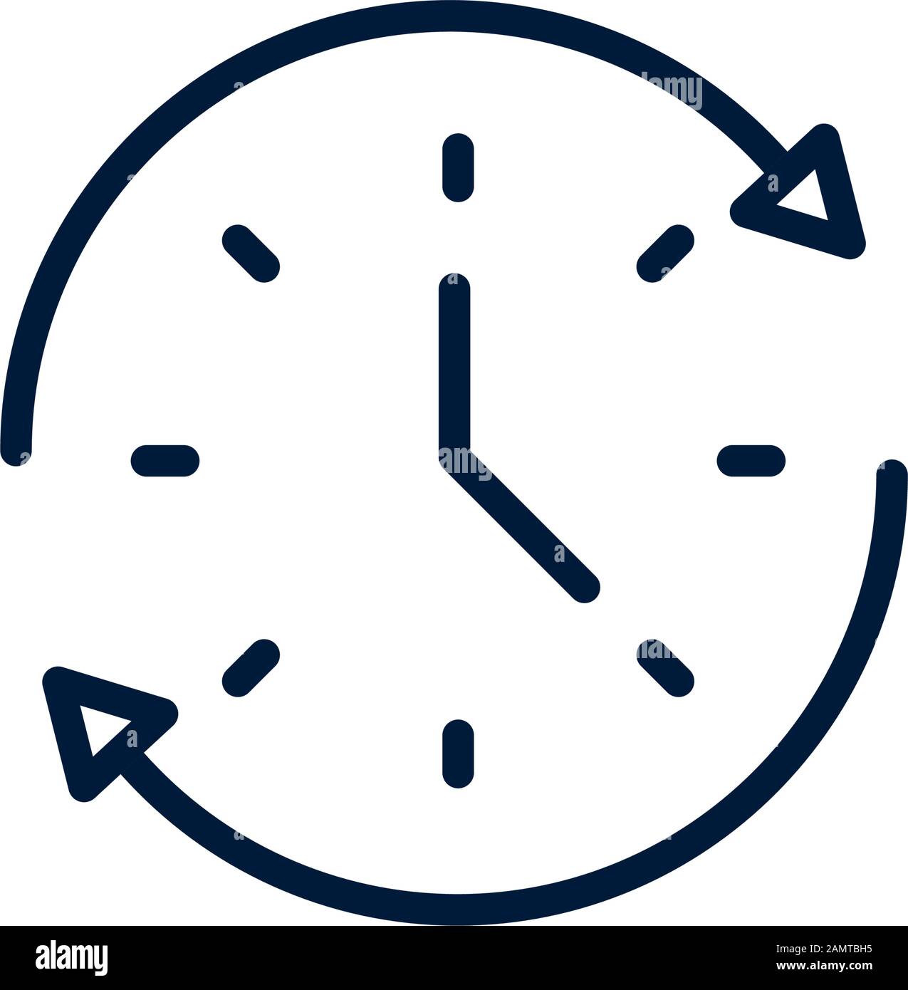 time clock all day service linear design on white background vector ...