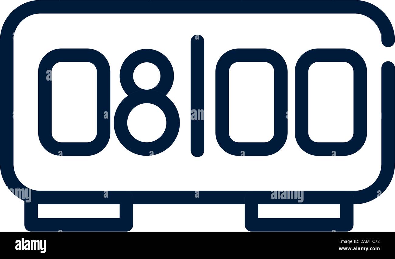 time digital clock linear design on white background vector ...