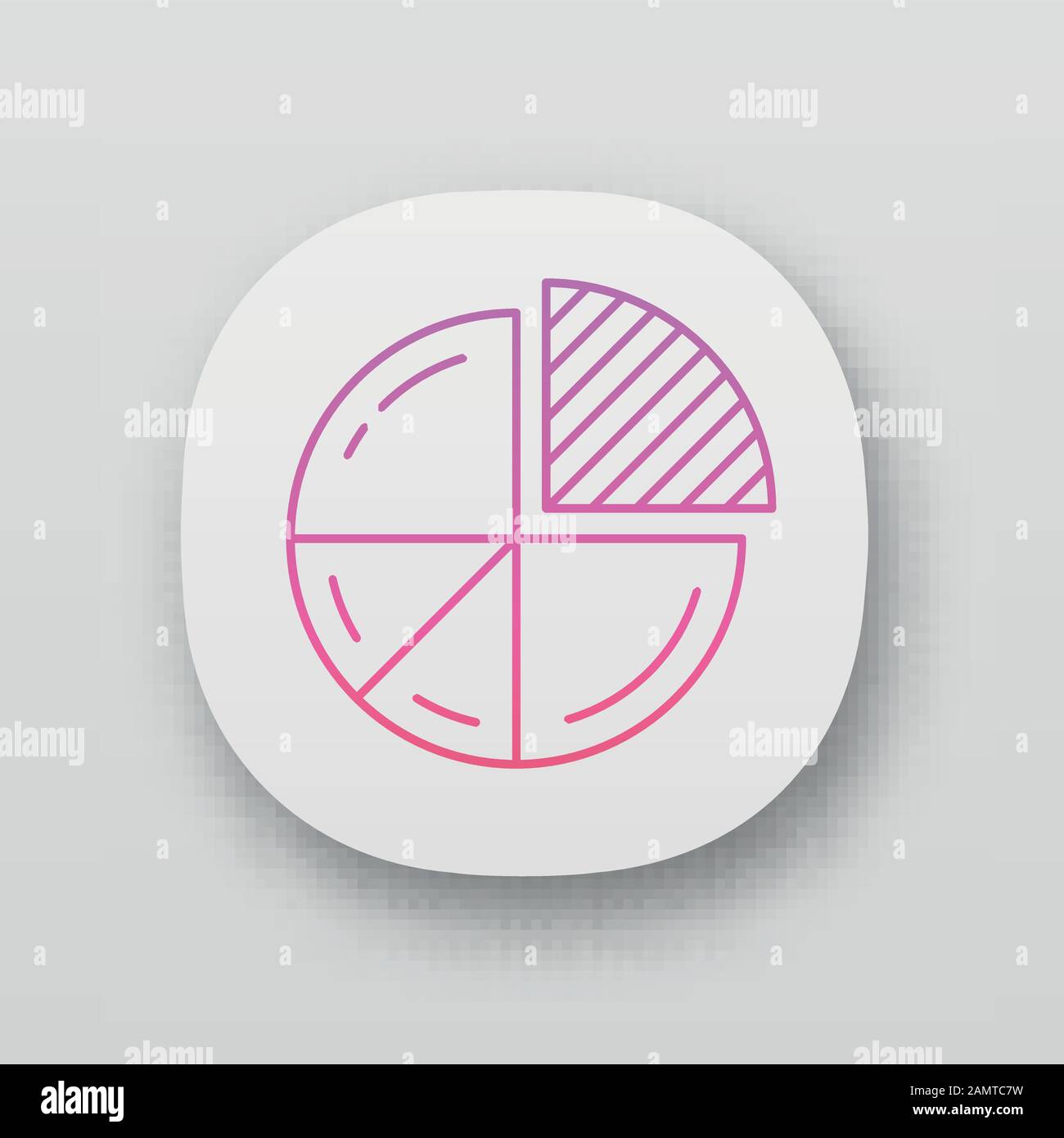 Pie chart app icon. Circle divided into parts. Diagram. Circular ...