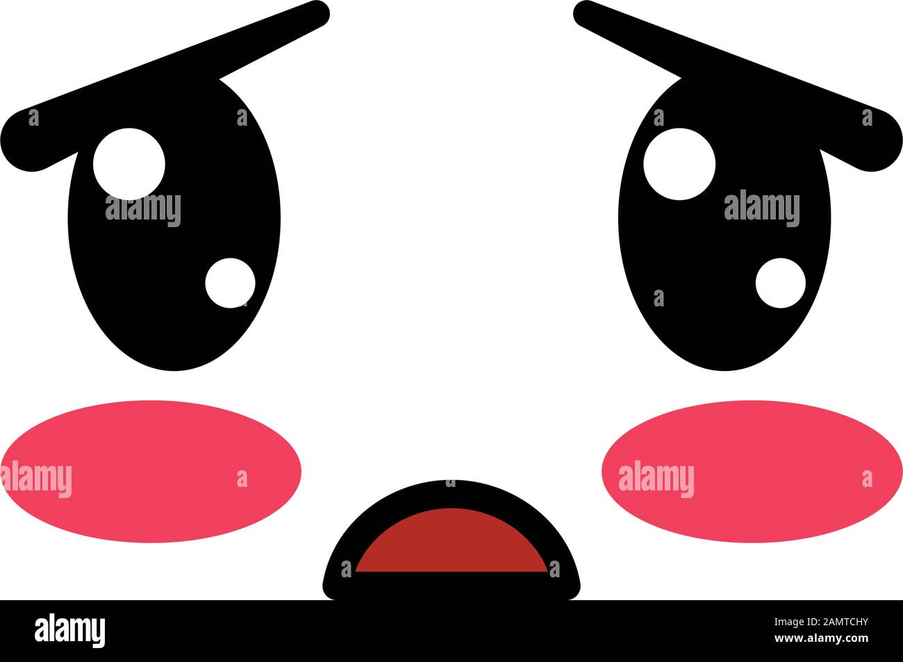 Isolated kawaii sad face cartoon vector design Stock Vector Image & Art ...