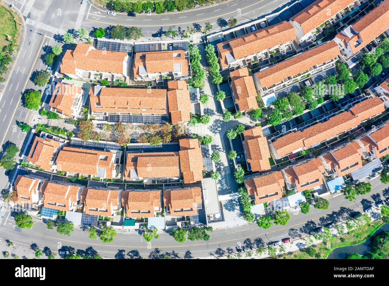 Aerial view of suburban houses Stock Photo - Alamy
