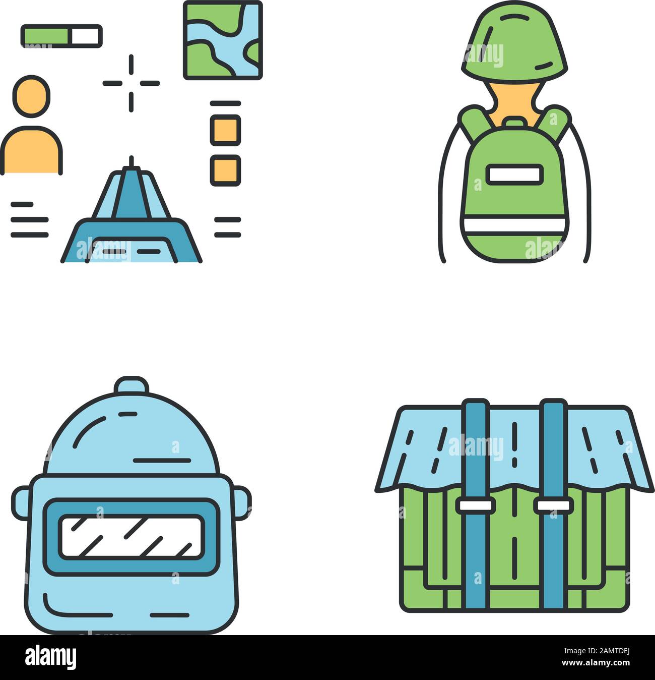 Online game inventory color icons set. Esports. Computer game equipment ...