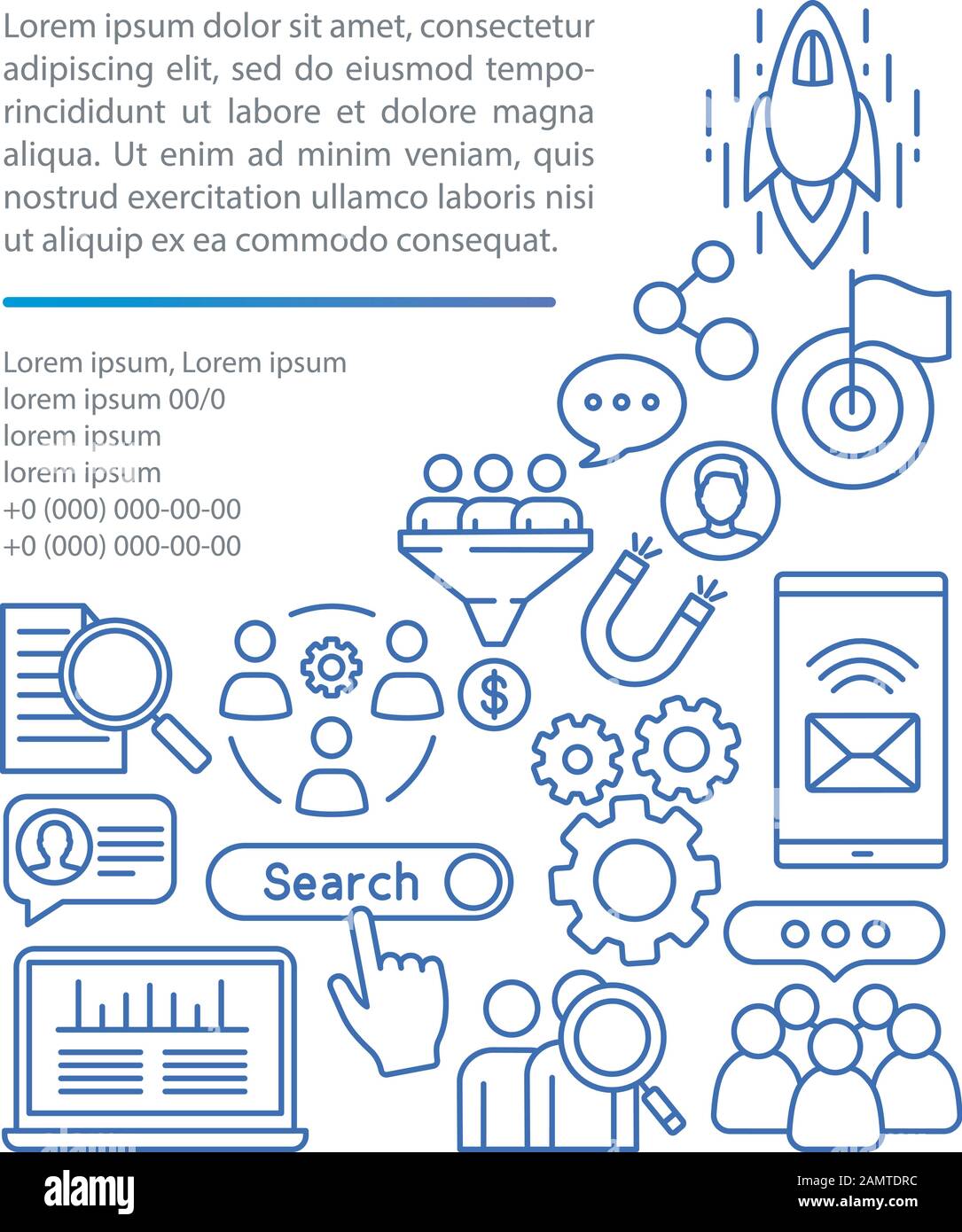 Lead generation article page vector template. Digital marketing benefit ...