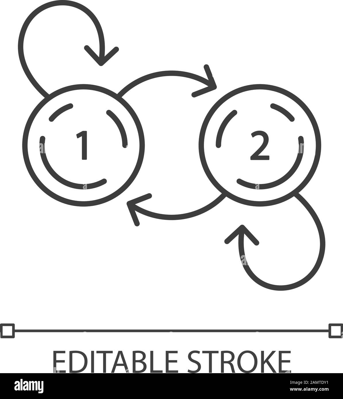 State diagram linear icon. System behavior. Computer science. Data ...