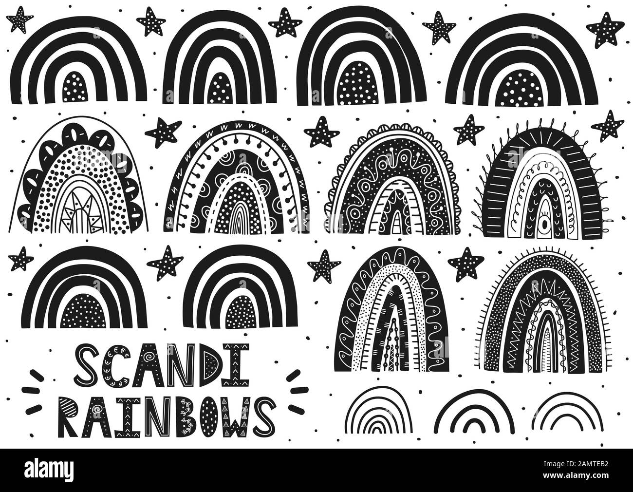 Rainbow clipart Black and White Stock Photos & Images - Alamy