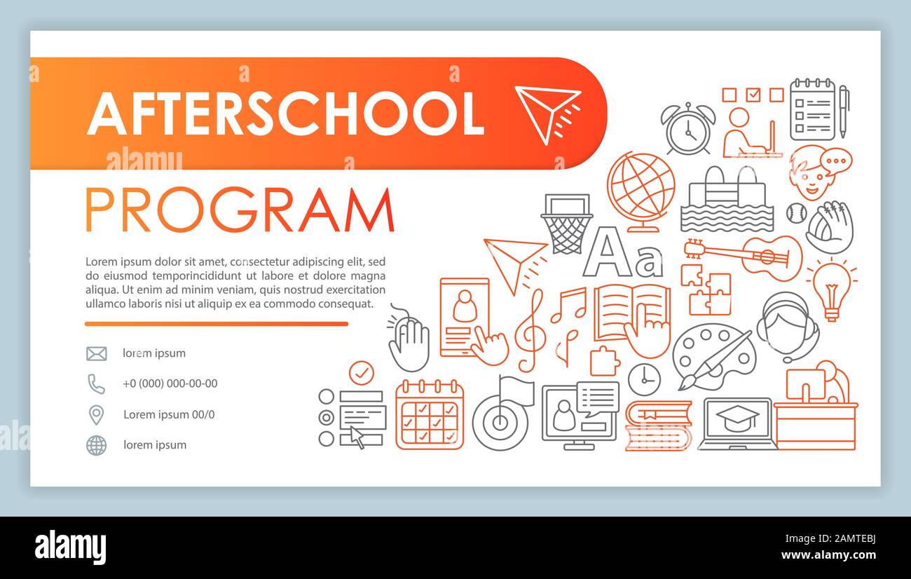Afterschool program banner, business card template. After school ...