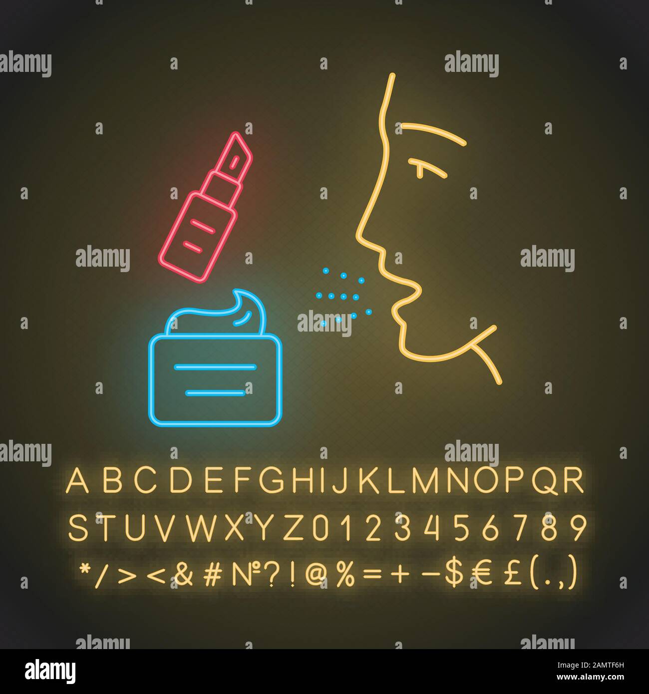 Cosmetic allergies app icon. Allergic reaction to beauty products ...