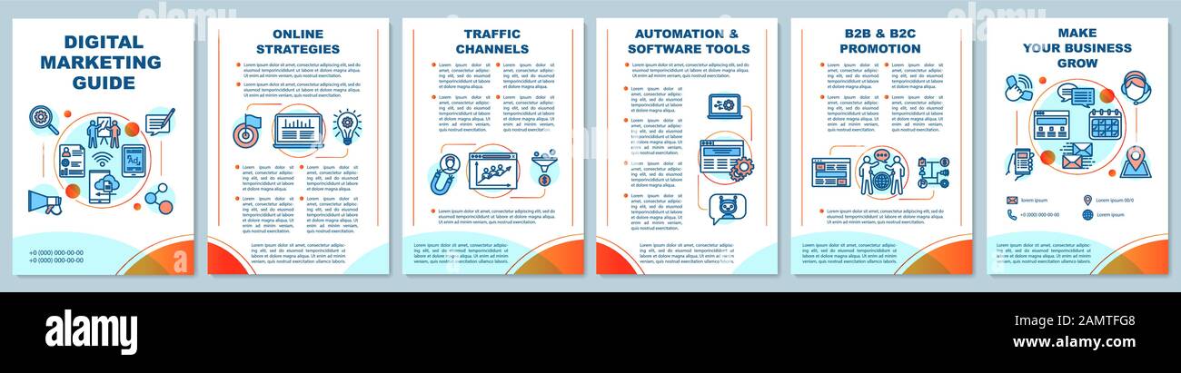 Digital marketing guide brochure template layout. Customer attraction ...