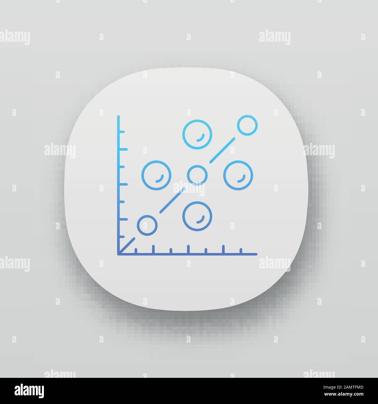 Scatter plot app icon. Scattergram. Mathematical diagram. Chart on ...