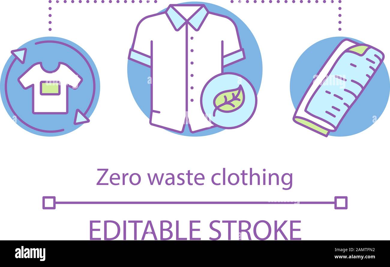 Zero waste clothing and products concept icon. Waste management, eco ...