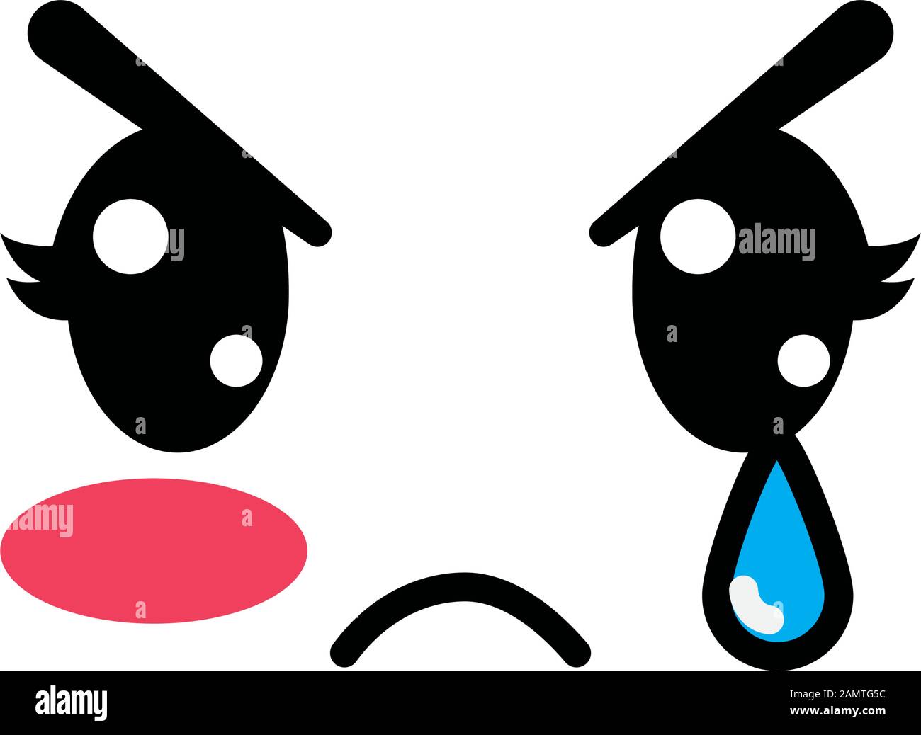 Isolated weeping and angry happy face cartoon vector design Stock ...