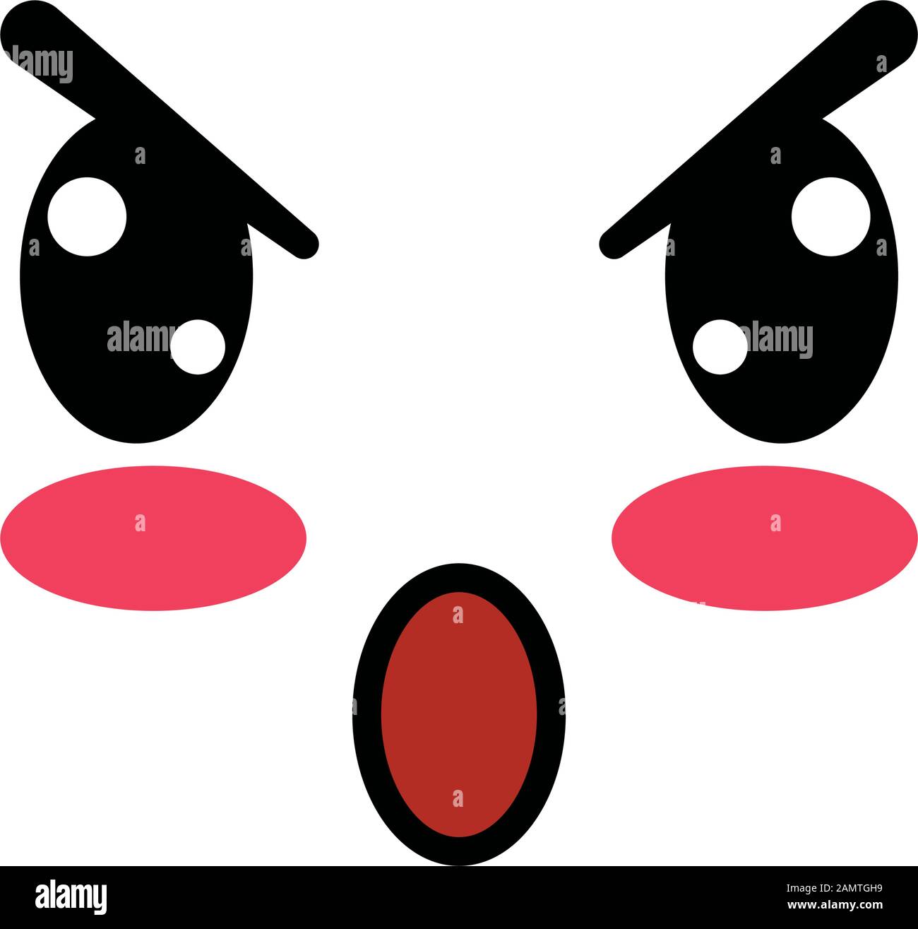 Angry emoticon face kawaii style Cut Out Stock Images & Pictures - Alamy
