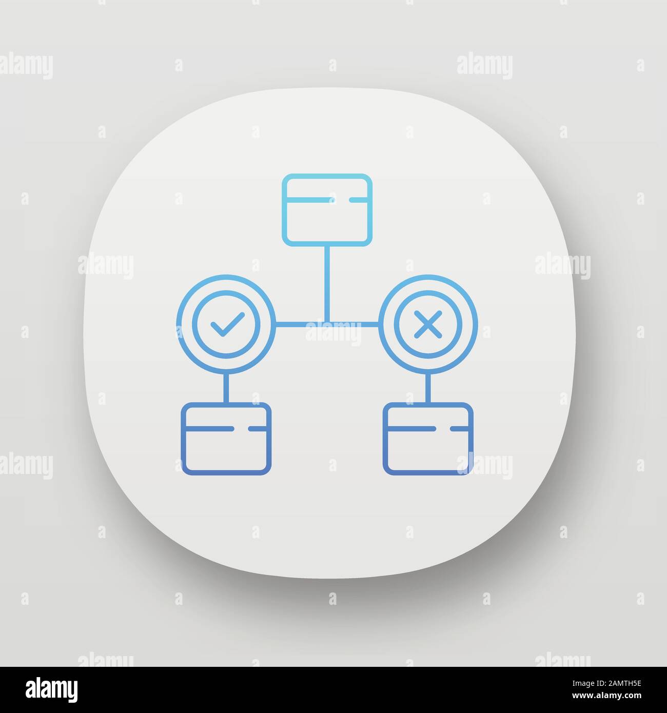 Decision diagram app icon. Block chart. Problem solutions. Operations ...