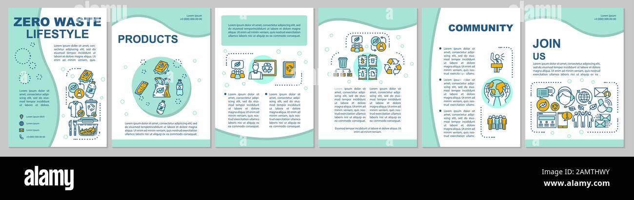 Zero waste lifestyle brochure template layout. Flyer, booklet, leaflet ...