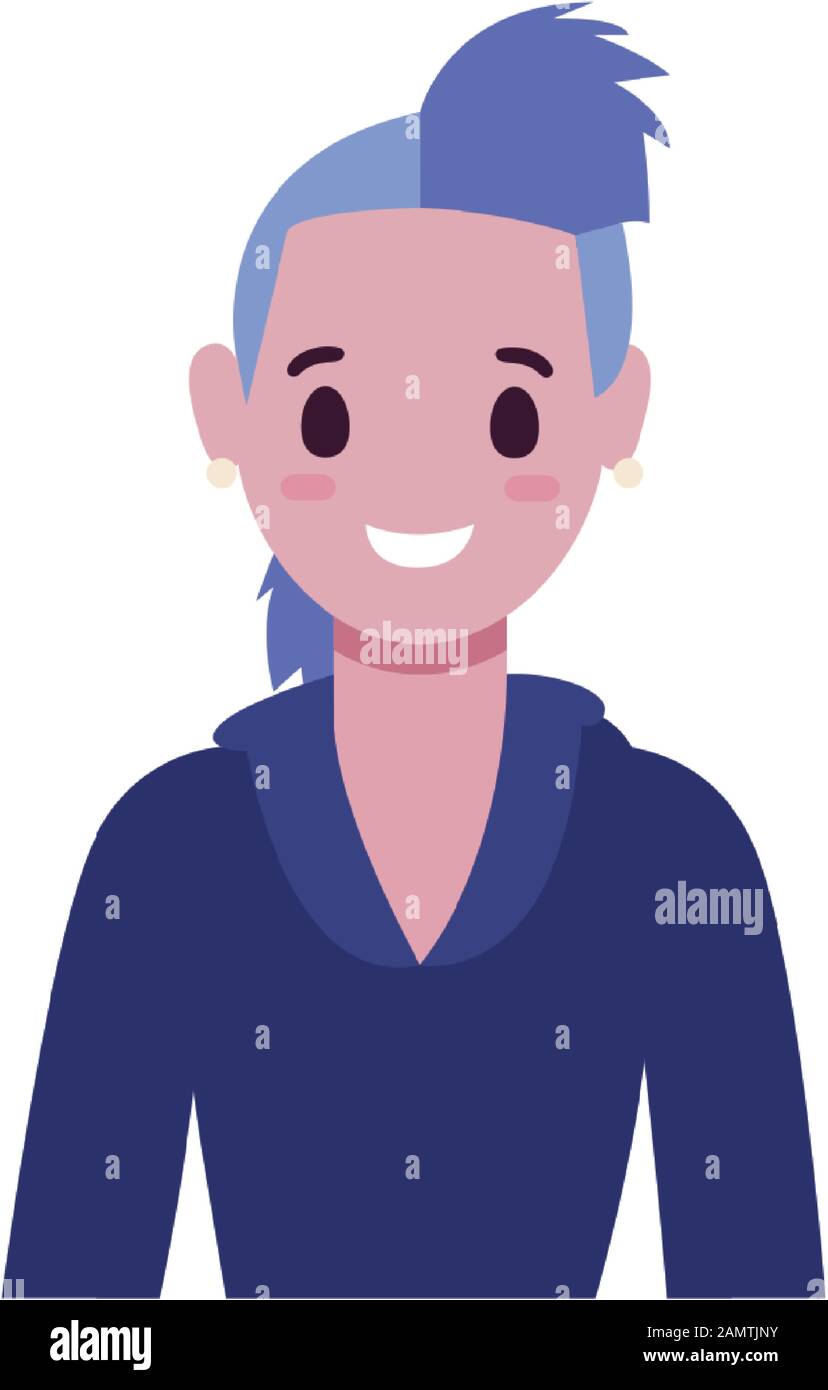Avatar punk woman design, Girl female person people human and social ...