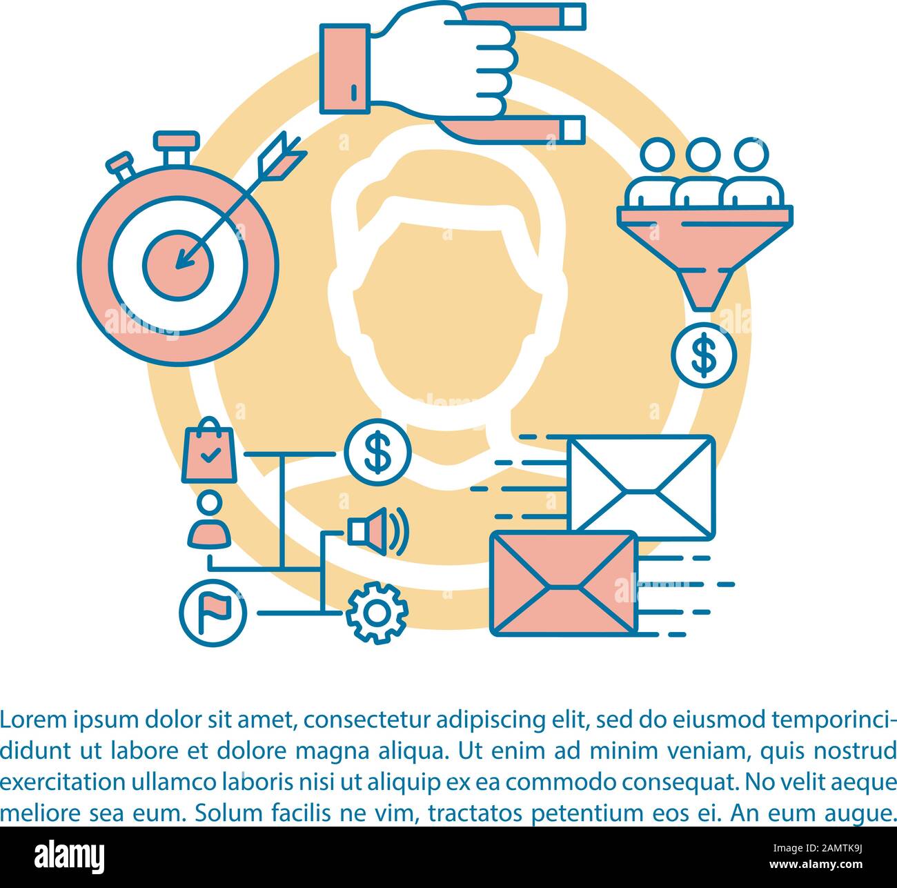 Lead generation article page vector template. Digital marketing benefit ...