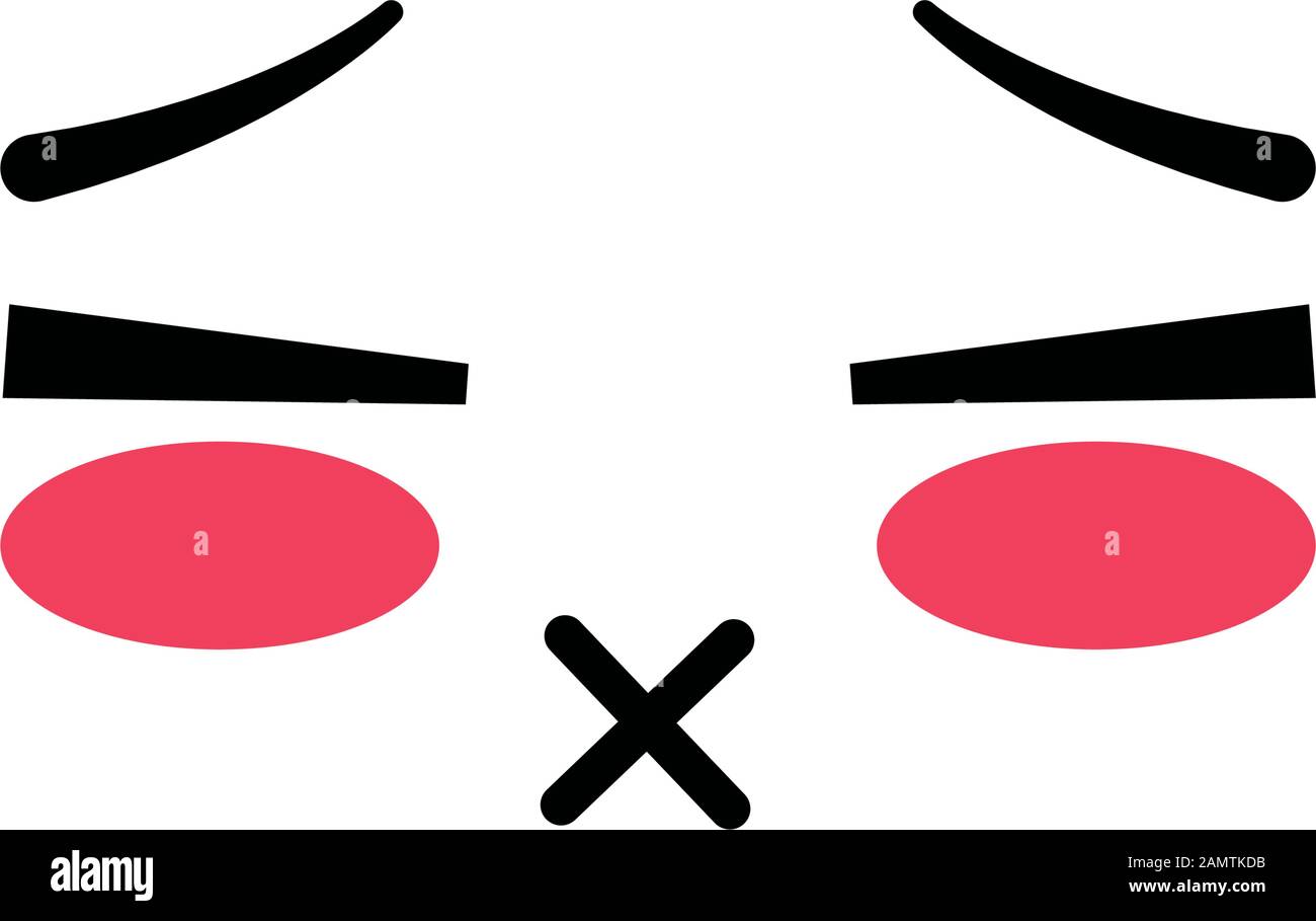 Isolated kawaii ashamed face cartoon vector design Stock Vector Image ...