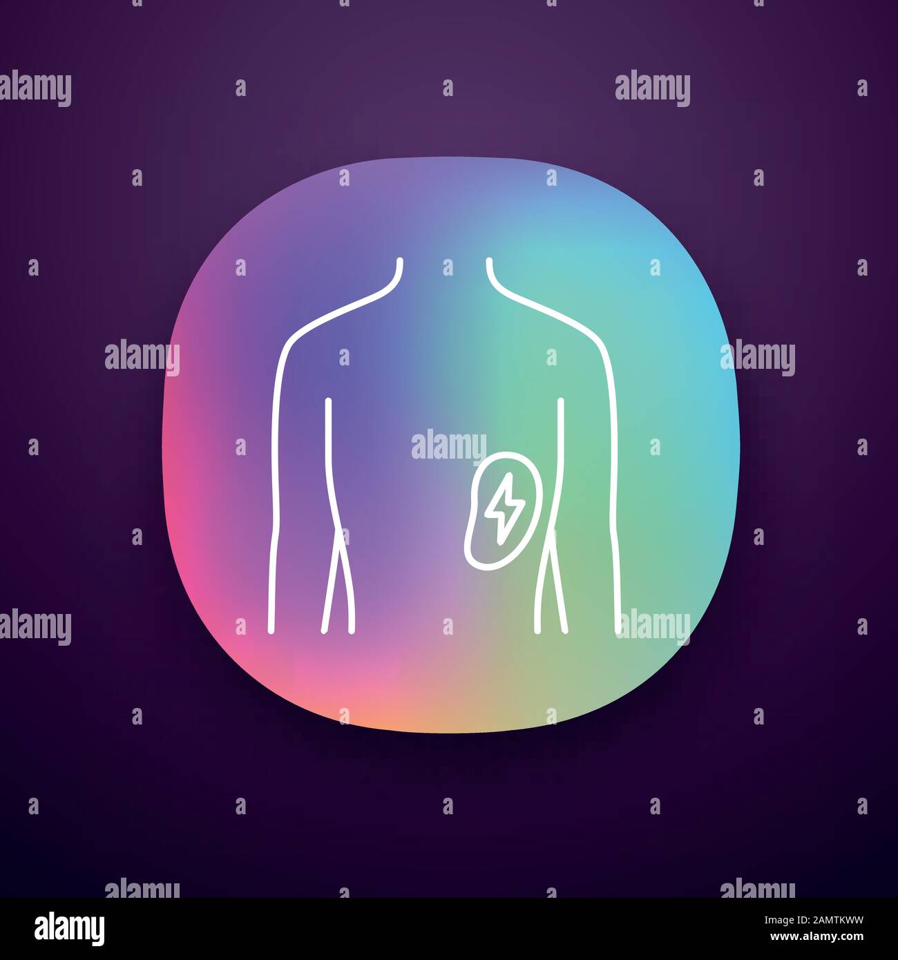 Ill spleen app icon. Sore human organ. People disease. Unhealthy ...