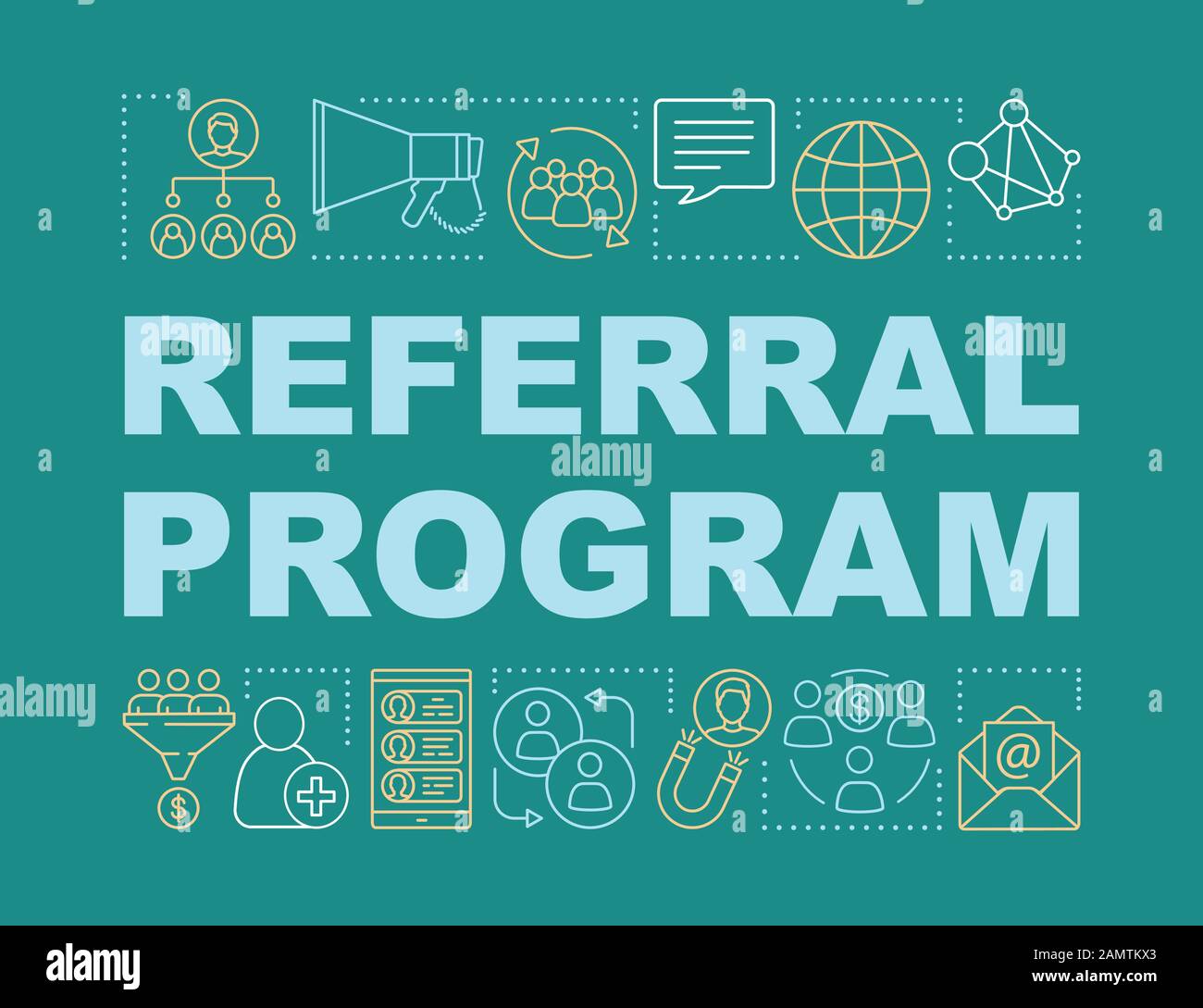 Referral program word concepts banner. Viral, influencer marketing ...