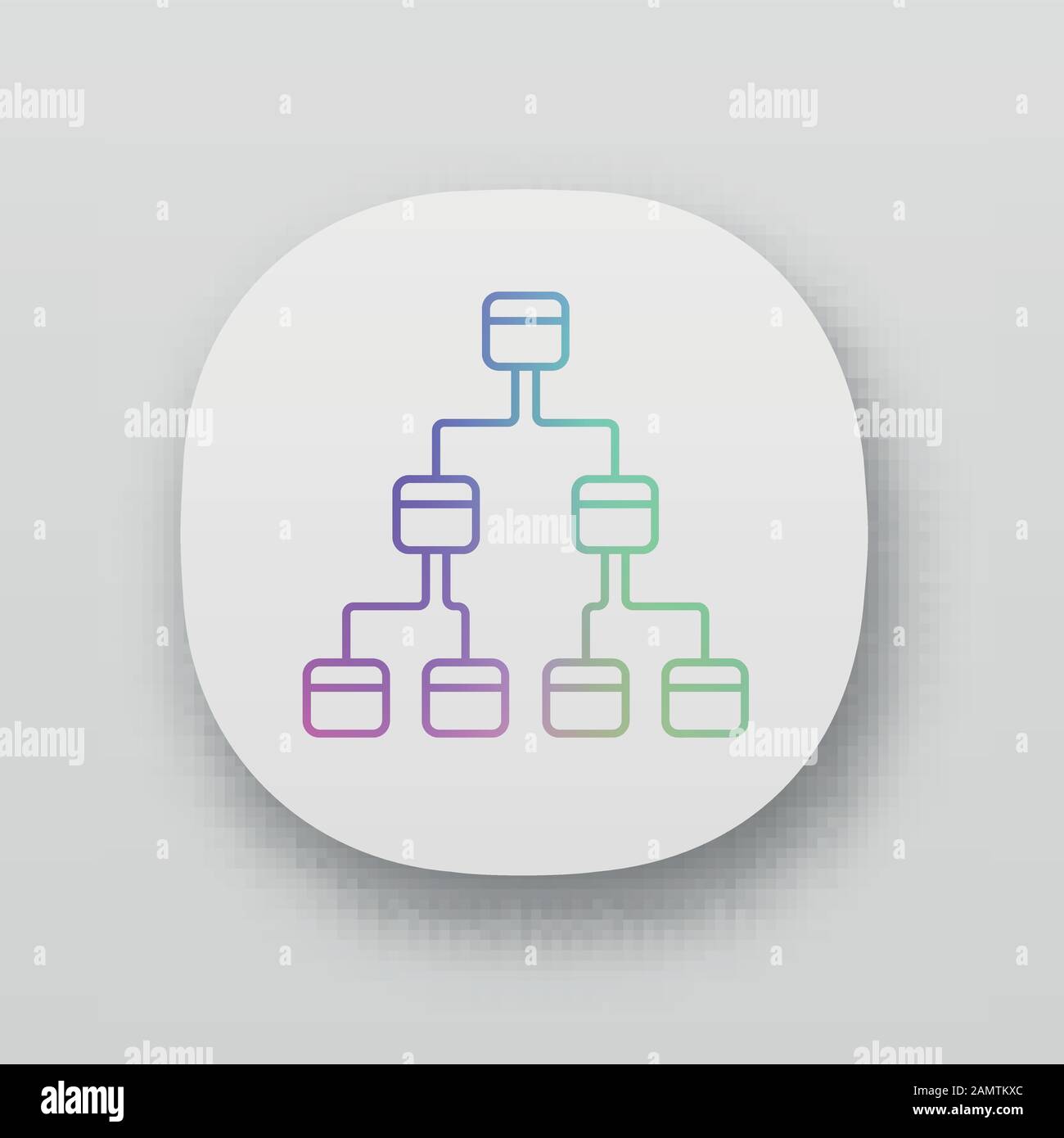 Tree diagram app icon. 3-space ring. Hierarchical system. Node link ... Tree diagram app icon. 3-space ring. Hierarchical system. Node link ...