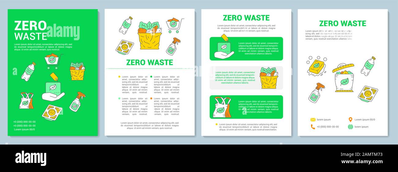 Zero waste lifestyle brochure template layout. Environment protection ...