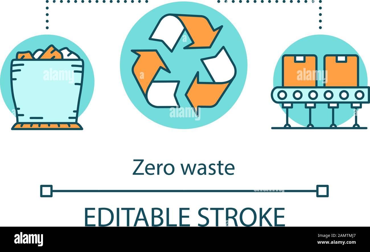 Zero waste manufacturing concept icon.Environment care. Garbage ...