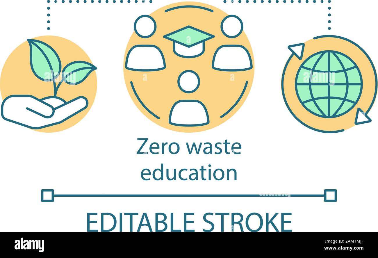 Zero waste education and research, environment care concept icon idea ...