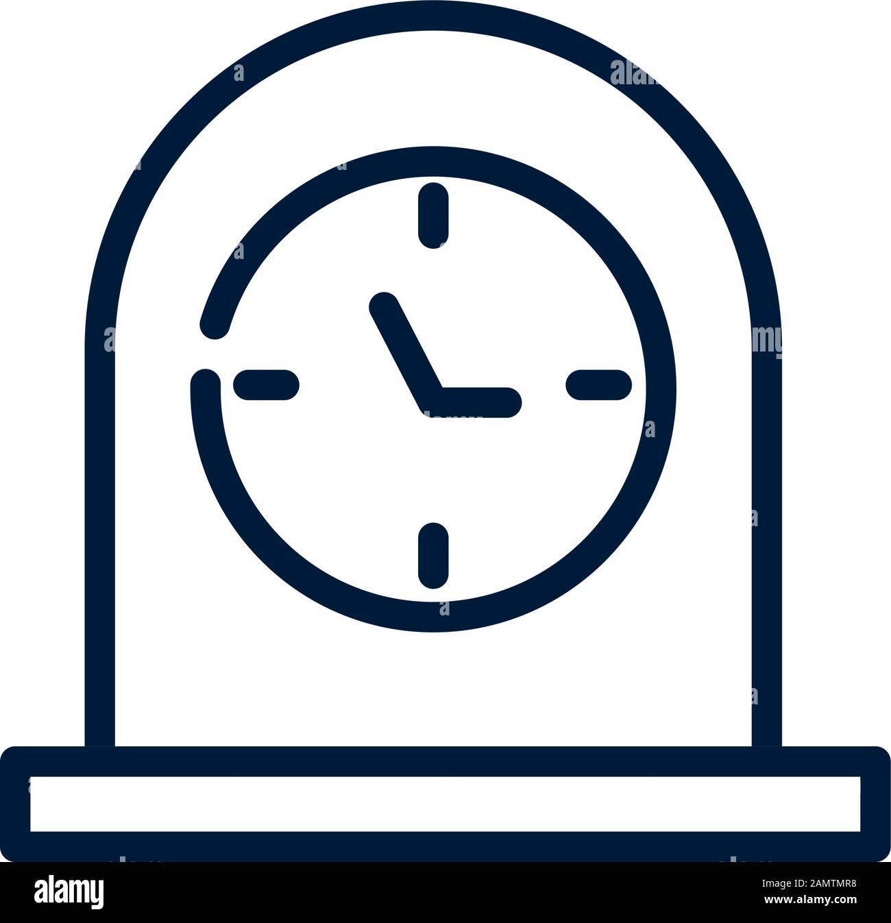 time vintage clock linear design on white background vector ...