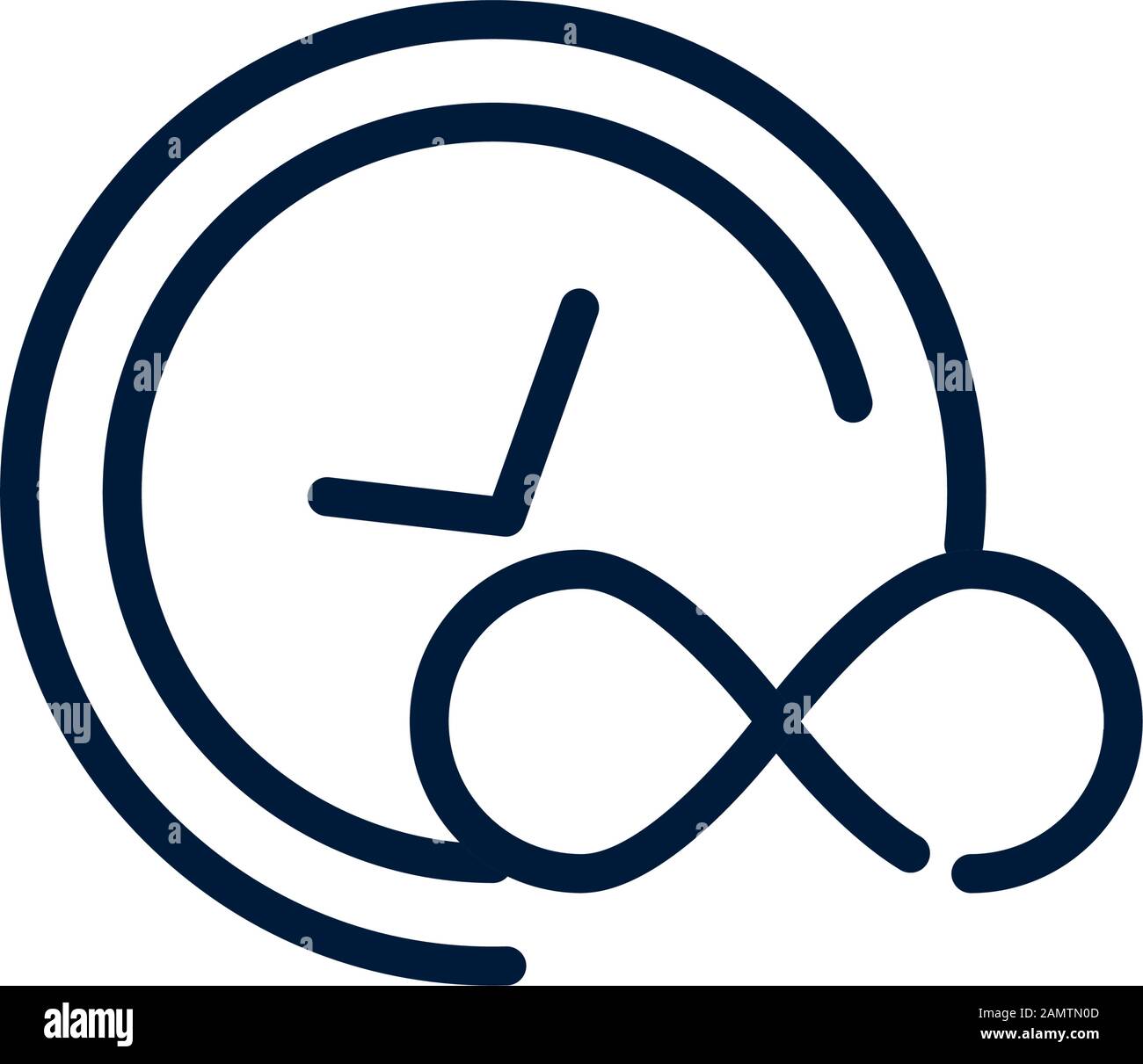 infinite time clock linear design on white background vector ...