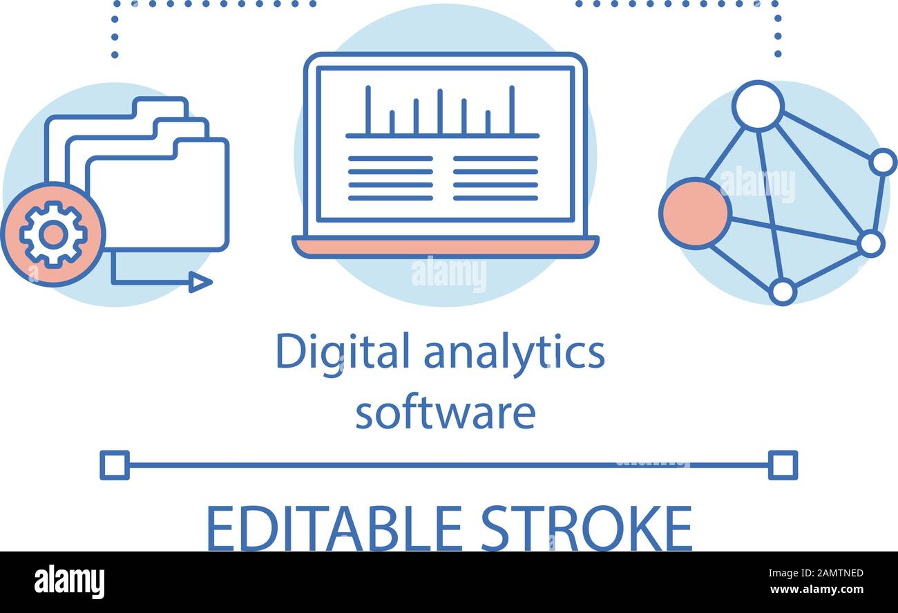 Digital analytics software concept icon. Digital marketing strategy ...