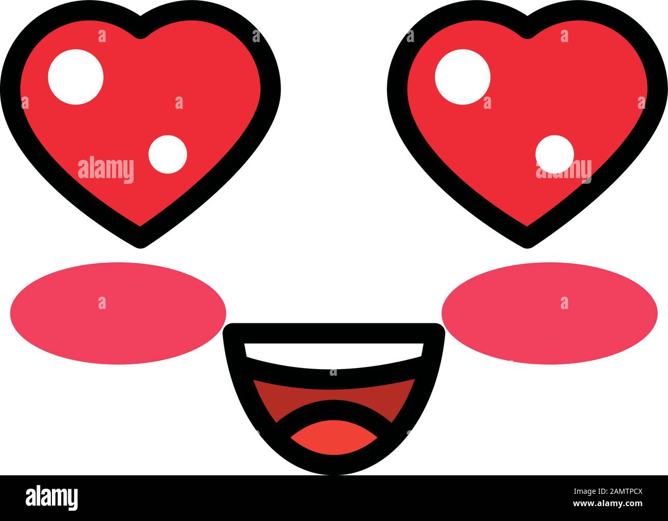 Isolated kawaii in love face cartoon vector design Stock Vector Image ...