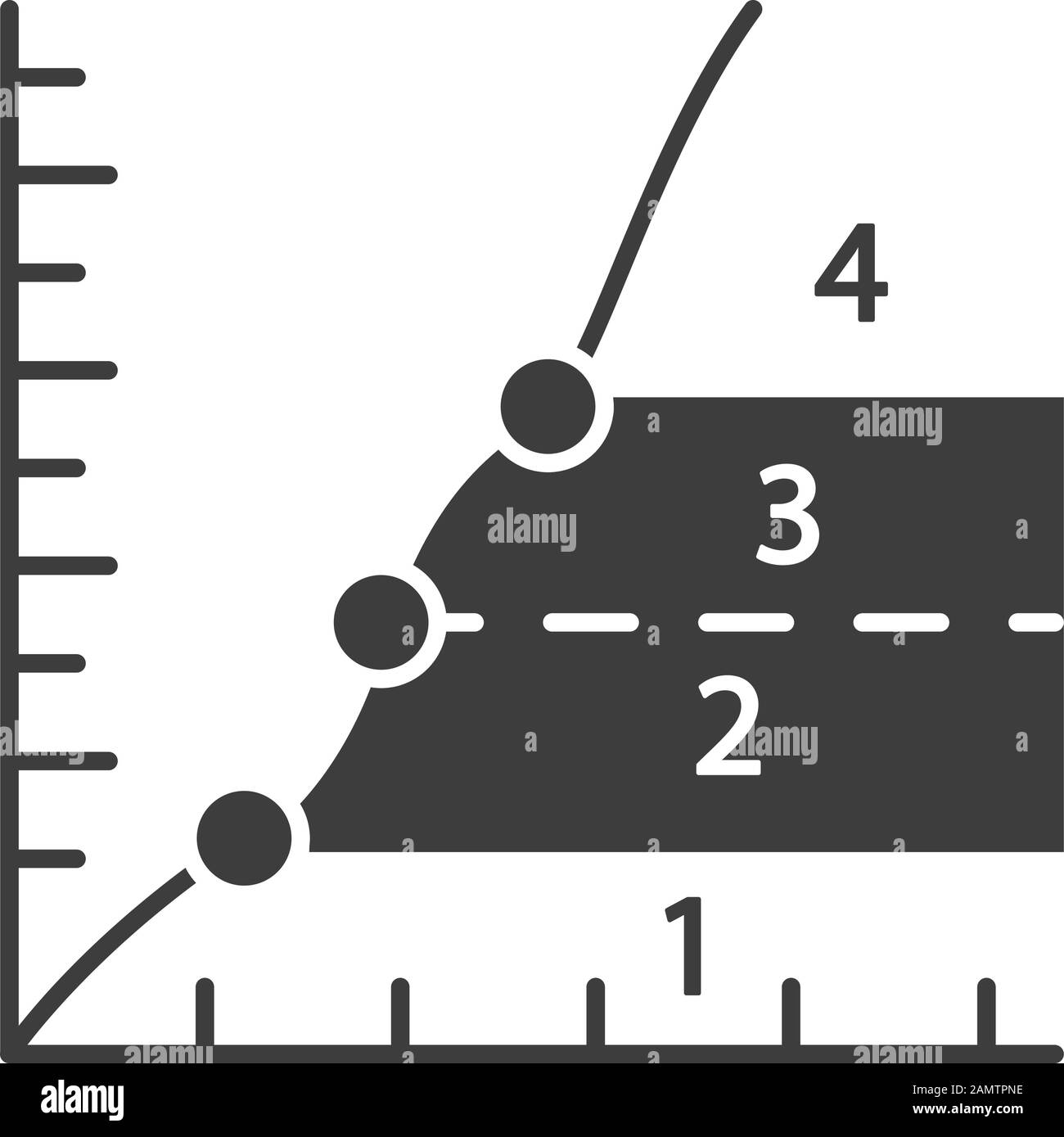Phase diagram glyph icon. Limits graphical representation of substance ... Phase diagram glyph icon. Limits graphical representation of substance ...