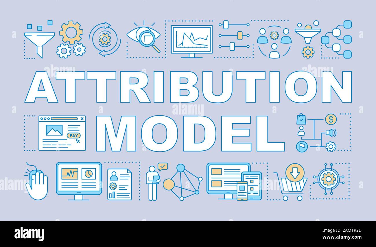Attribution model word concepts banner. Digital marketing channels ...