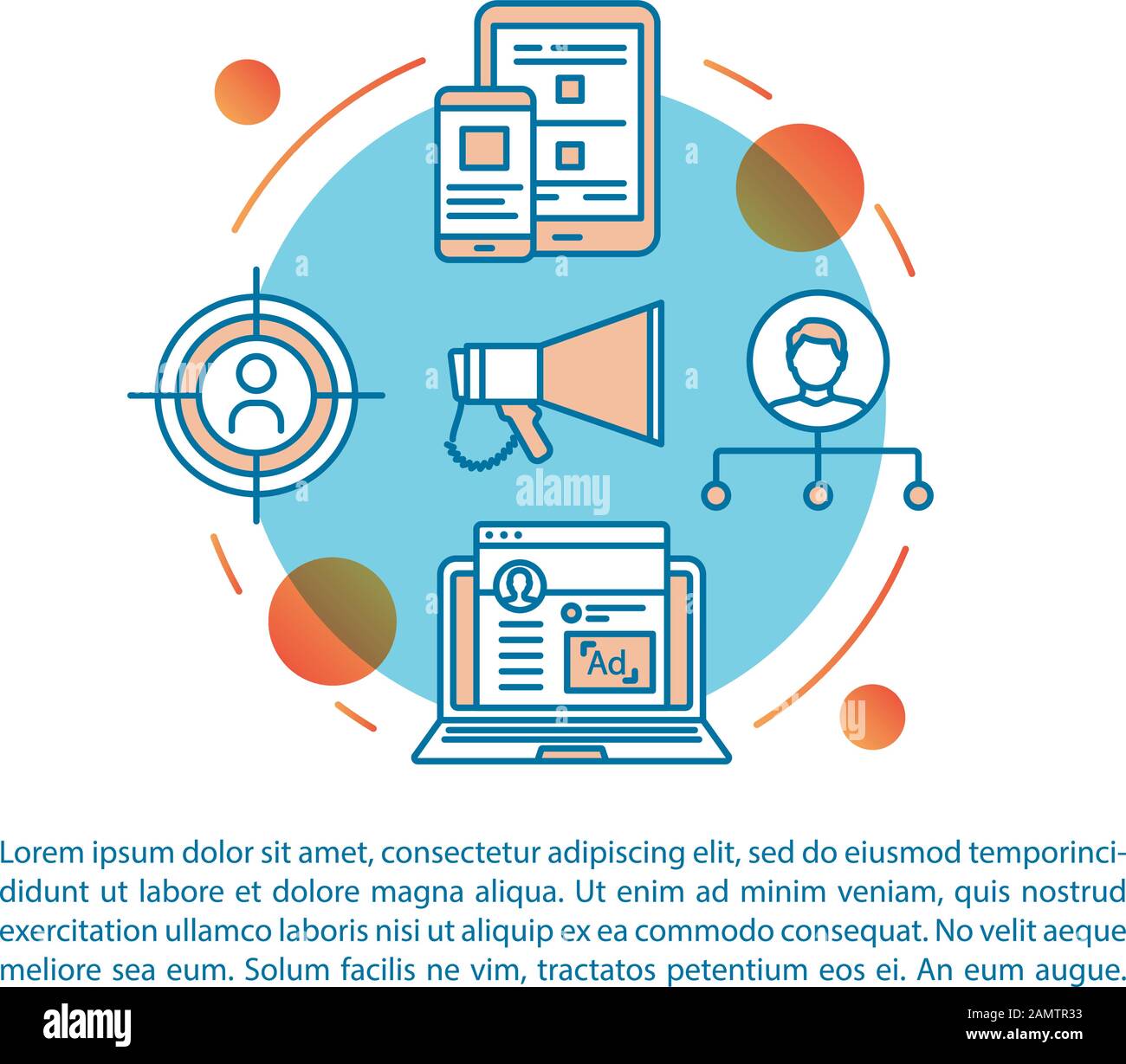 Digital marketing article page vector template. SMM, ads. Brochure, magazine, booklet design ...