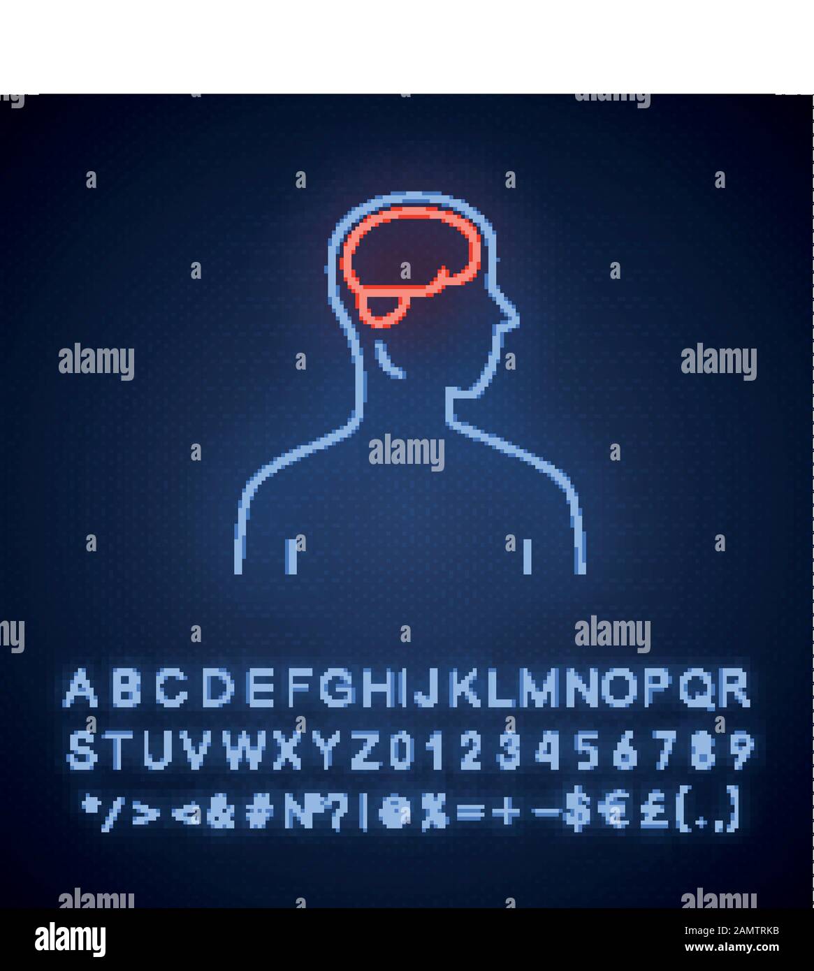 Healthy brain neon light icon. Human organ in good health. Functioning ...