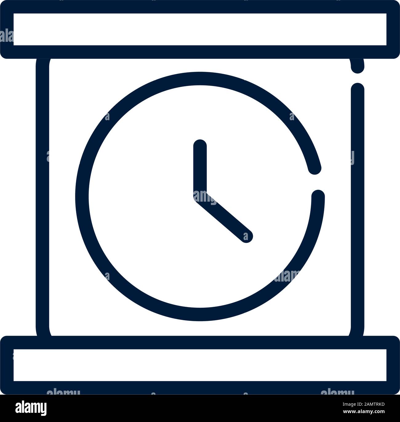 time clock in box accessory linear design on white background vector ...