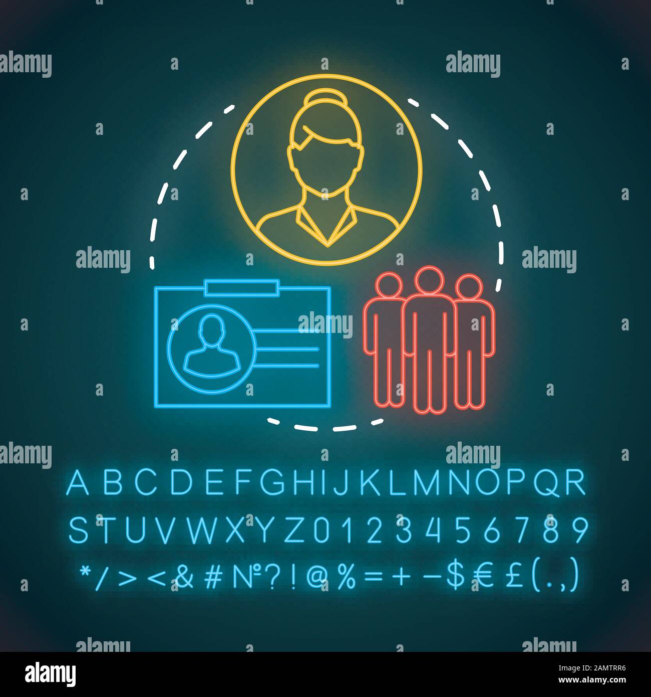 Choose doctor neon light icon. Medicine specialist. Hospital staff ...