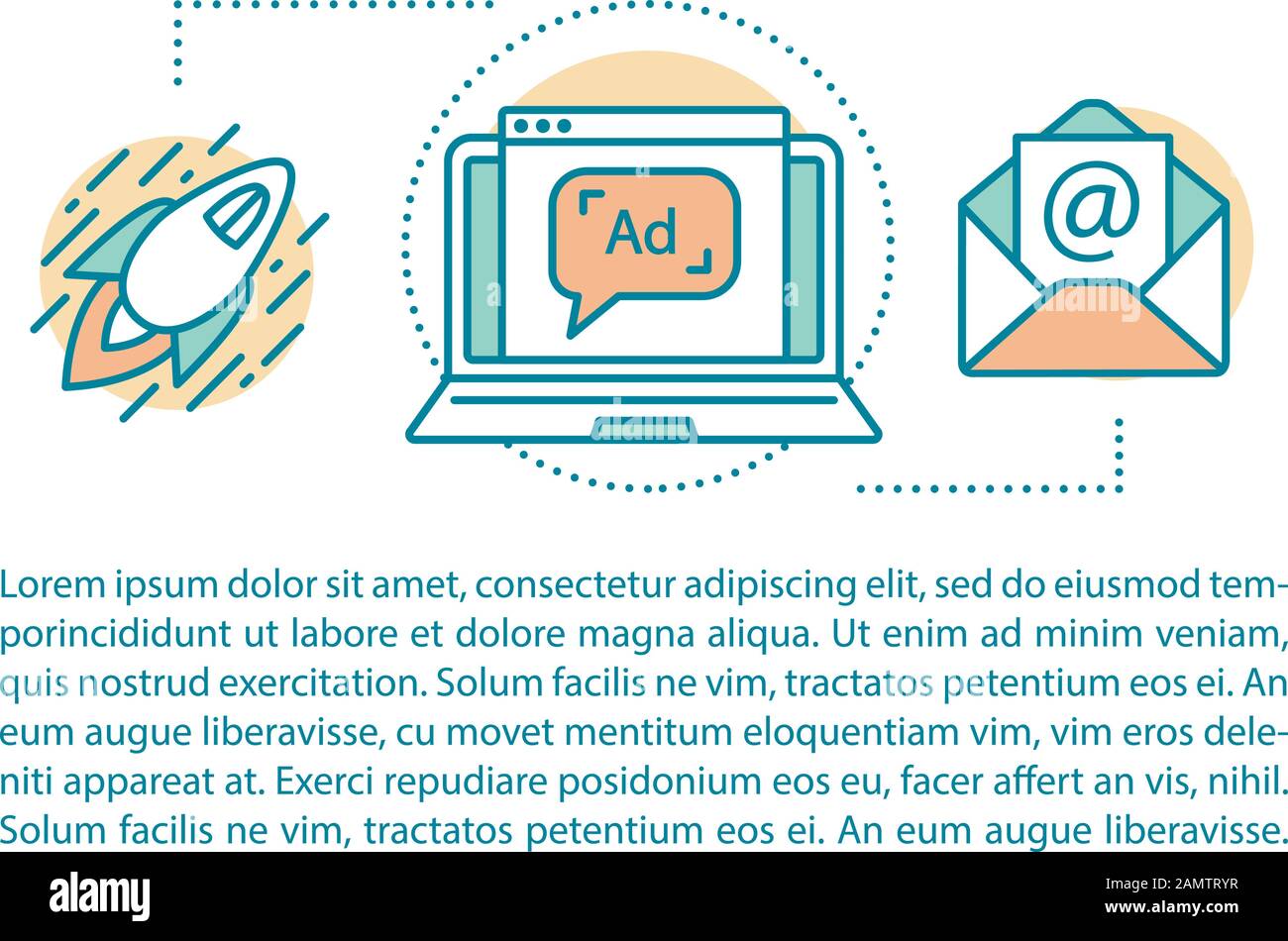 Ads campaign launch article page vector template. Digital marketing ...