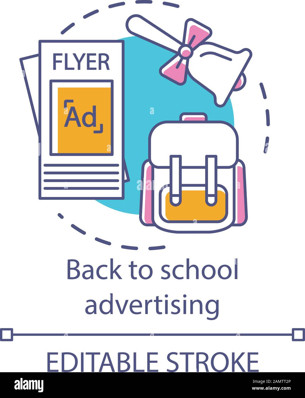School advertising concept icon. Educational institution promotion idea ...