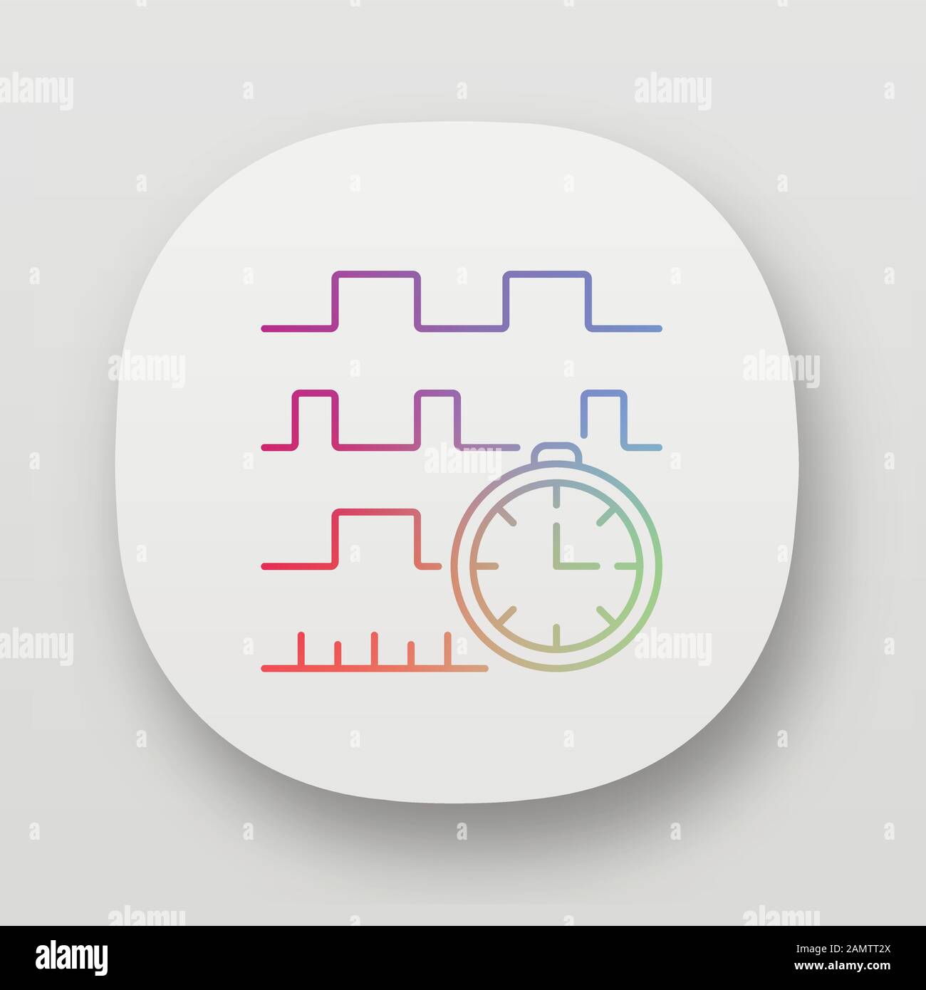 Timing diagram app icon. Signals set in time domain. Process chart ...