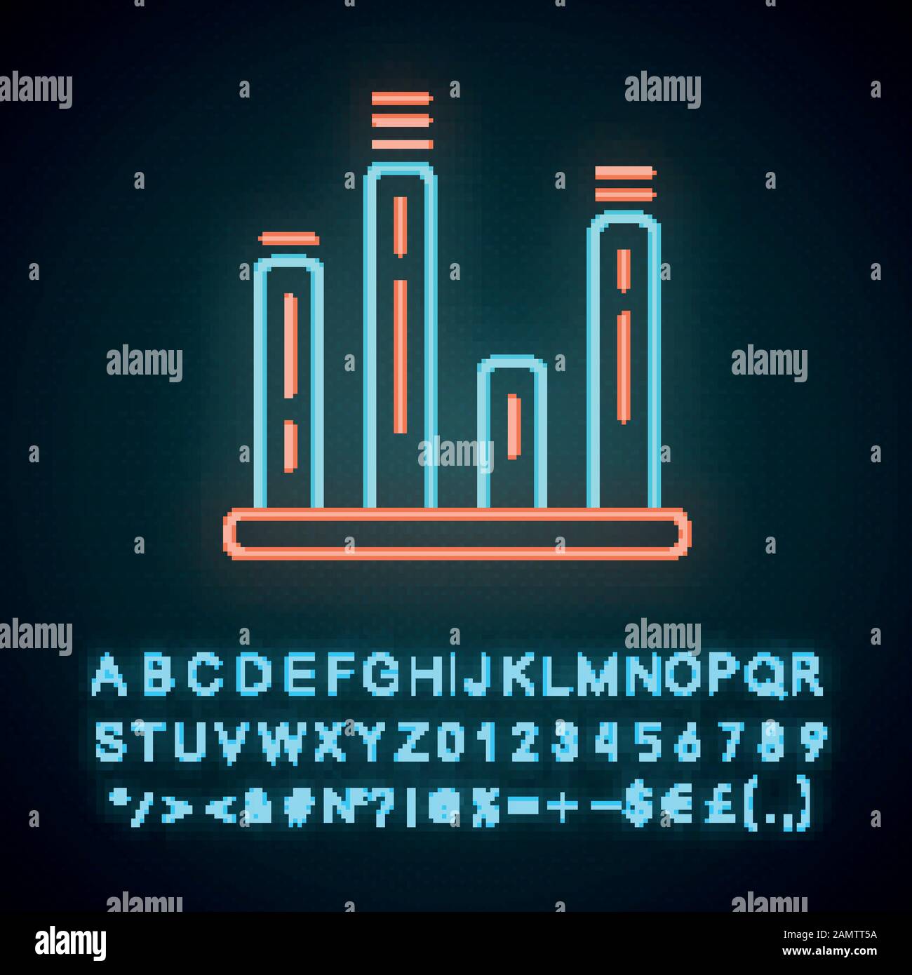 Bar graph neon light icon. Diagram. Line graph. Statistics data ... Bar graph neon light icon. Diagram. Line graph. Statistics data ...