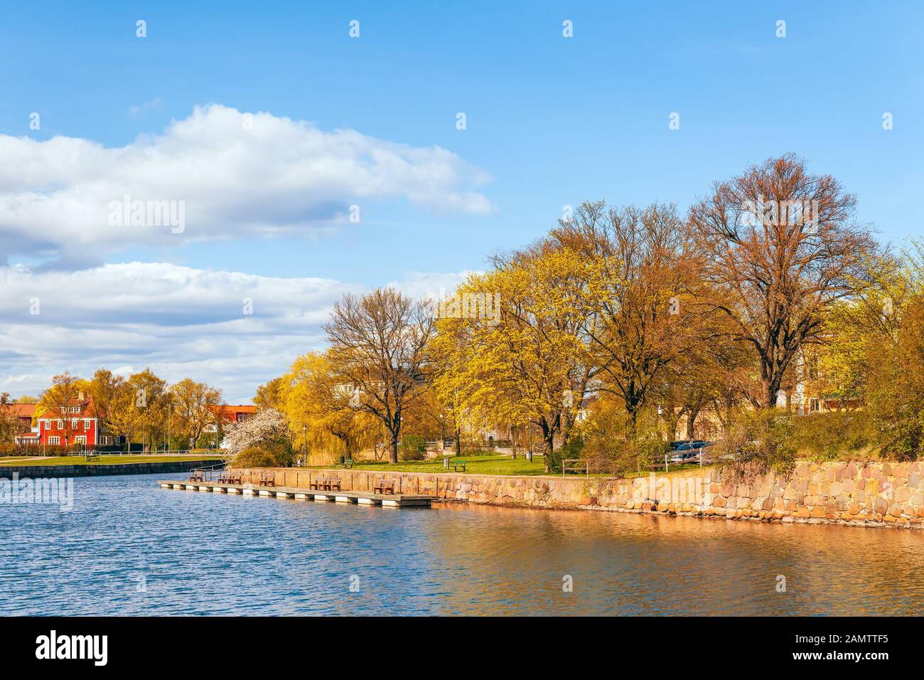 View from West Gate bridge in the city of Kalmar. Sweden Stock Photo ...