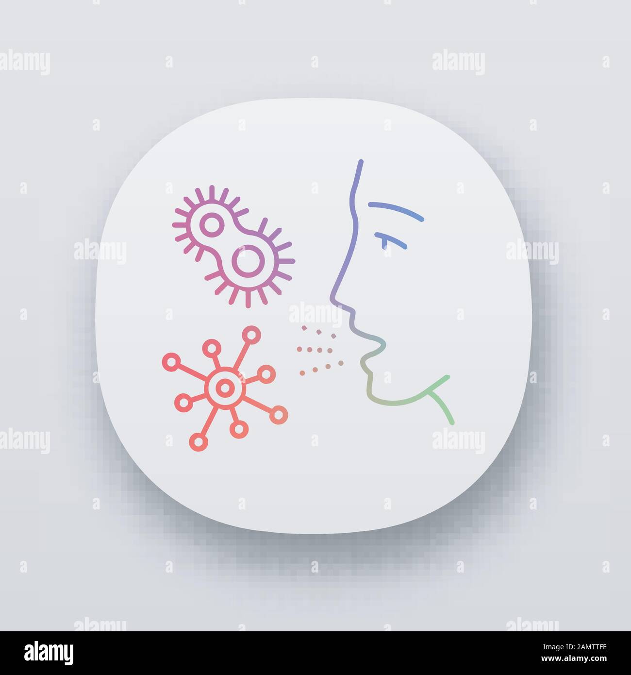 Dust allergy app icon. Pathogen inhalation. Protozoan diseases. Colds ...