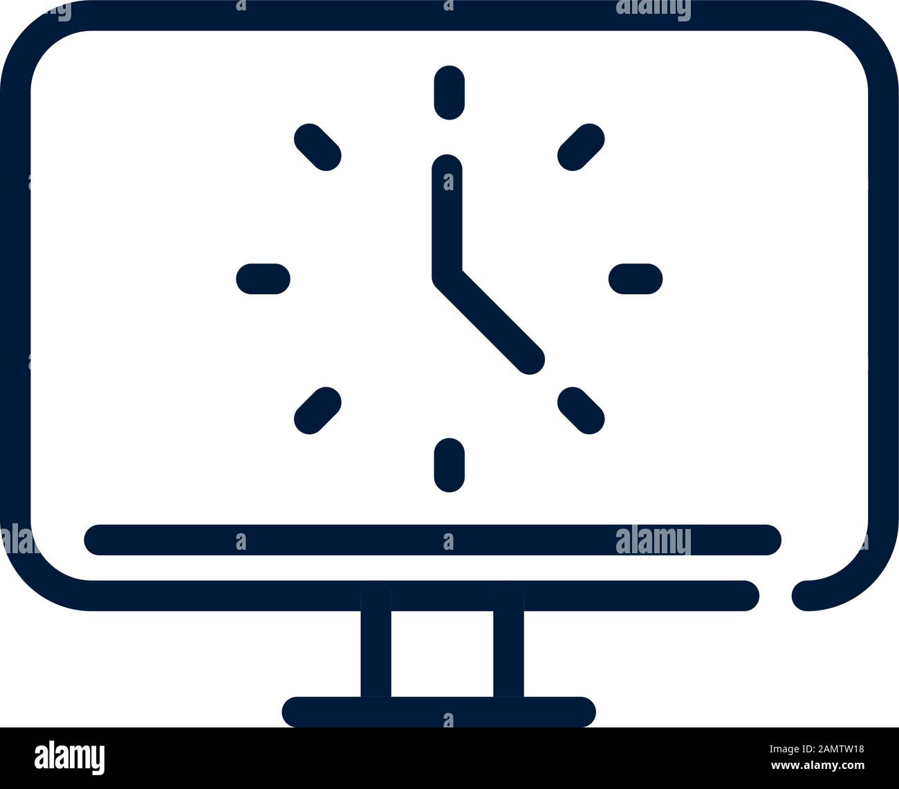 time computer work clock linear design on white background vector ...
