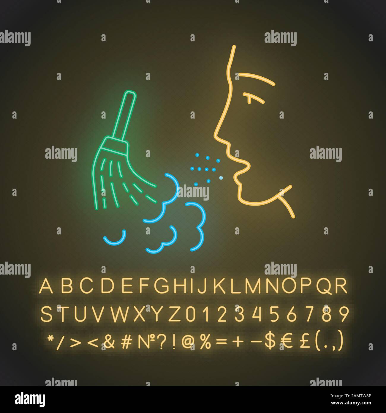 Dust allergy app icon. Airborne allergen source. Allergic reaction ...